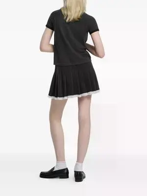 BARRIE Pleated Cashmere-blend Mini Skirt