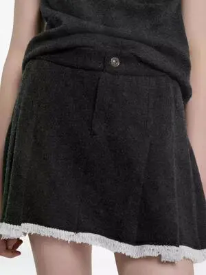 BARRIE Pleated Cashmere-blend Mini Skirt
