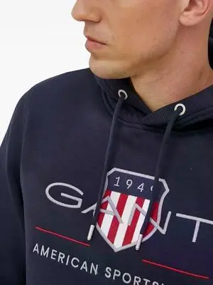 Gant Logo-embroidered Hoodie - Blue