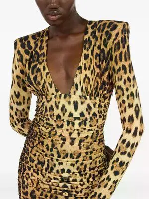 Roberto Cavalli Leopard-print Midi Dress