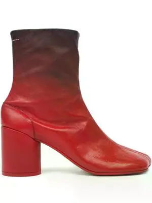MAISON MARGIELA Leather Tabi Ankle Boots - Red