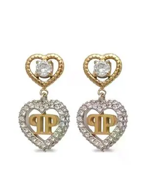 Philipp Plein Heart-charm Drop Earrings - Gold