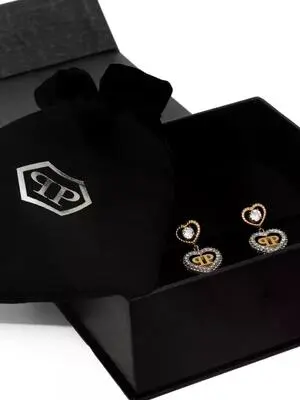 Philipp Plein Heart-charm Drop Earrings