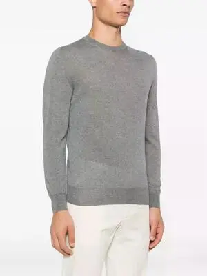 Canali Crew-neck Wool Sweater - Grey