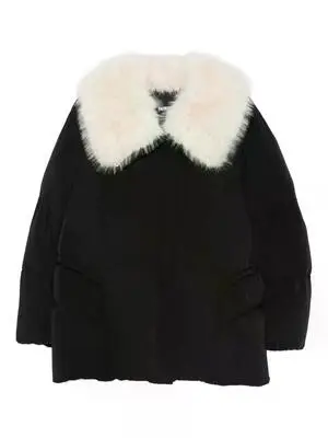 Patrizia Pepe Padded Bomber Jacket With Fur Collar