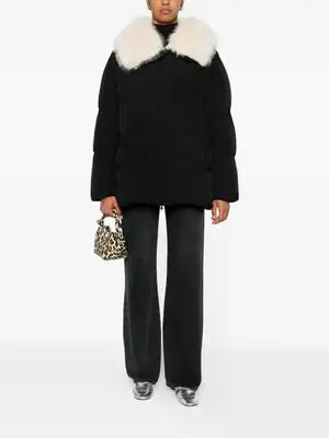 Patrizia Pepe Padded Bomber Jacket With Fur Collar