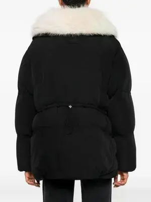 Patrizia Pepe Padded Bomber Jacket With Fur Collar