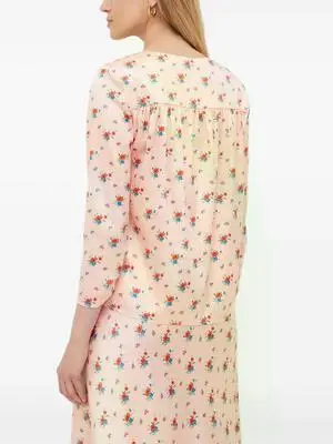 NOTES DU NORD Floral-print Tie-neck Top