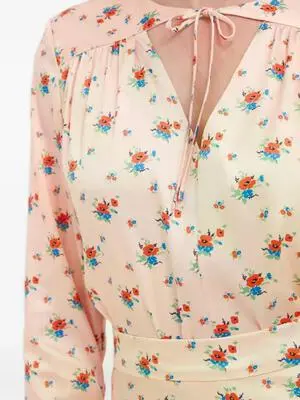 NOTES DU NORD Floral-print Tie-neck Top
