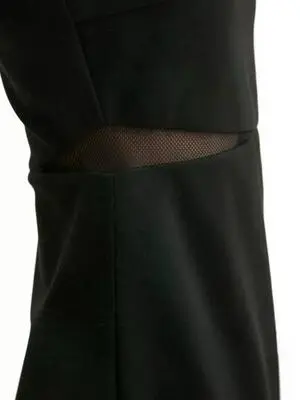 Hugo Square-neck Midi Dress With Mesh Insert