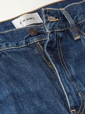 FRAME The Cuffed Wide Mid-rise Wide-leg Jeans