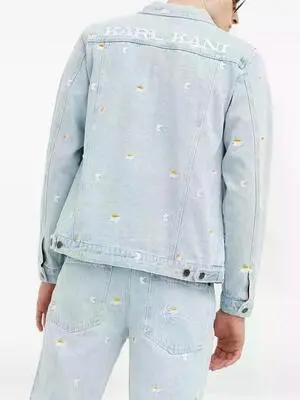 KARL KANI Daisy-embroidered Denim Jacket
