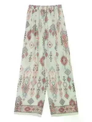 Ermanno Scervino Geometric-print Ramie Trousers