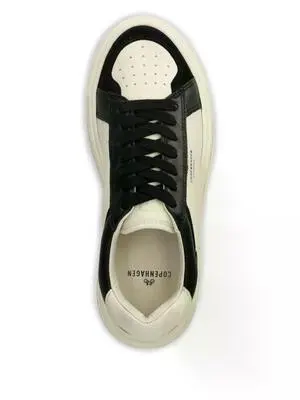 SUMMERY COPENHAGEN Leather-panelled Platform Sneakers