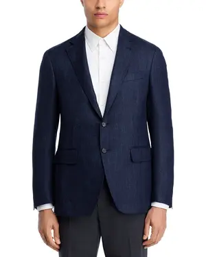 Canali Kei Wool, Silk & Linen Herringbone Sport Coat