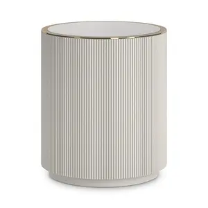 CARACOLE Love Round Side Table - Matte Pearl