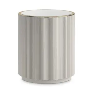 CARACOLE Love Round Side Table - Matte Pearl