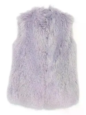 Patrizia Pepe Crew-neck Faux Fur Gilet - Purple