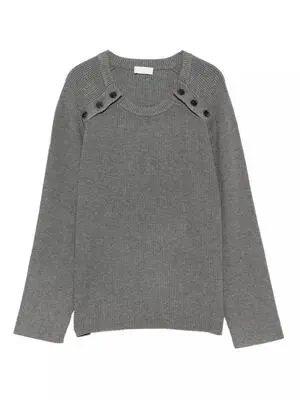 Liu Jo Ribbed Knit Top With Button Detail