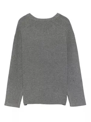 Liu Jo Ribbed Knit Top With Button Detail