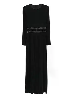 Giorgio Armani Embellished Mesh-panel Midi Dress