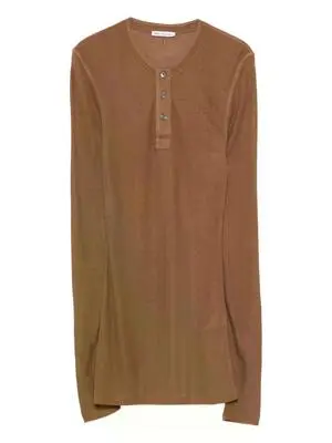 AMI Paris Ribbed Henley Top
