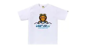 BAPE Abc Camo Baby Milo Float Summer Tee Shirt - White