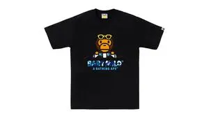 BAPE Abc Camo Baby Milo Float Summer Tee Shirt - Black
