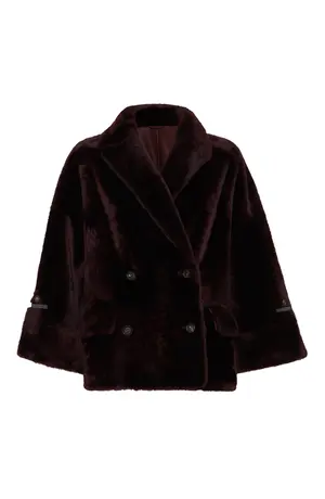 Brunello Cucinelli Shearling Reversible Outerwear - Burgundy
