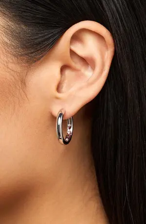 ANA LUISA Giulia Large Hoop Earrings - Silver