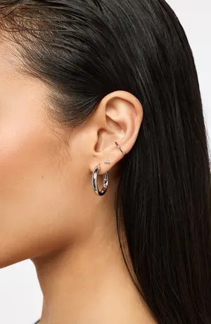 ANA LUISA Giulia Large Hoop Earrings - Silver