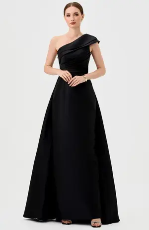 BARIANO Tallulah One-shoulder Gown - Black