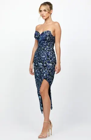 BARIANO Jordana Jacquard Midi Dress