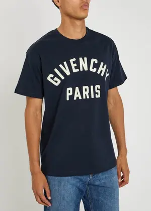 Givenchy Logo-appliquéd Cotton T-shirt - Navy