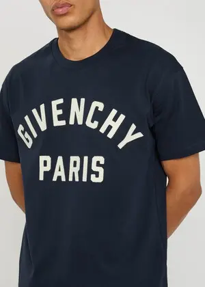 Givenchy Logo-appliquéd Cotton T-shirt - Navy