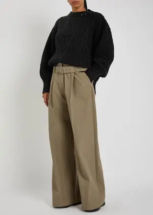 Simone Rocha Belted Cotton-blend Poplin Trousers