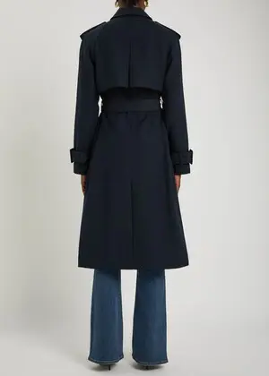 Veronica Beard Double-breasted Twill Trench Coat - Navy