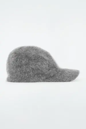 Cos Brushed-cashmere Baseball Cap - Gray