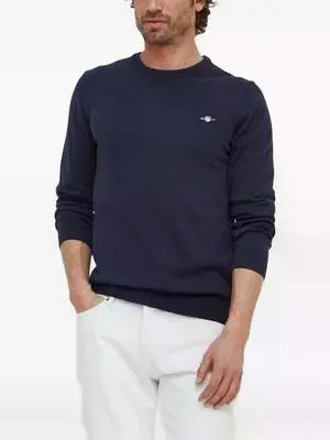 Gant Logo-embroidered Crew-neck Sweater