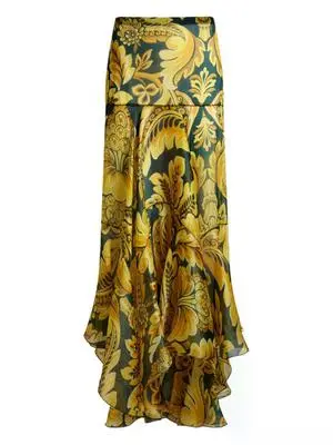 Etro Floral-print Maxi Skirt - Green