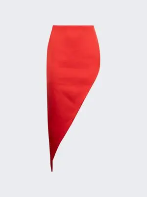 David Koma Asymmetric Wool Skirt - Red