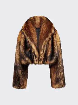 David Koma Faux Fur Cropped Jacket