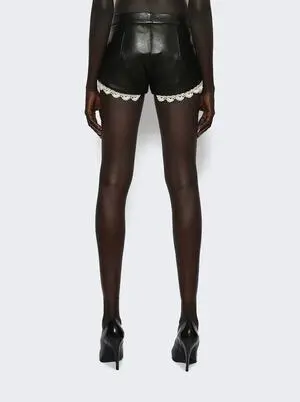 Magda Butrym Lace Trim Leather Shorts