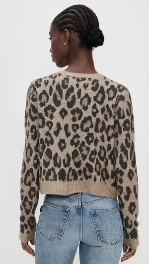 Z Supply Leopard Print Knit Cardigan