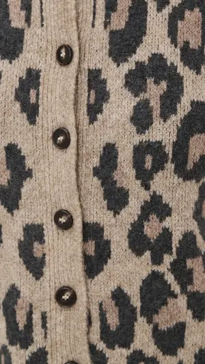 Z Supply Leopard Print Knit Cardigan