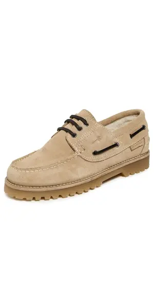 Manebí Suede Boat Shoes - Champagne Beige