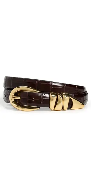 Madewell Triple Keeper Croco Belt - Chocolate Raisin