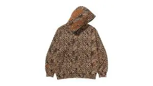 A BATHING APE Wild Leopard Shark Hoodie - Beige