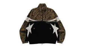 A BATHING APE Leopard Print Track Jacket - Black