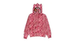 A BATHING APE Wild Leopard Pattern Milo Shark Full Zip Hoodie